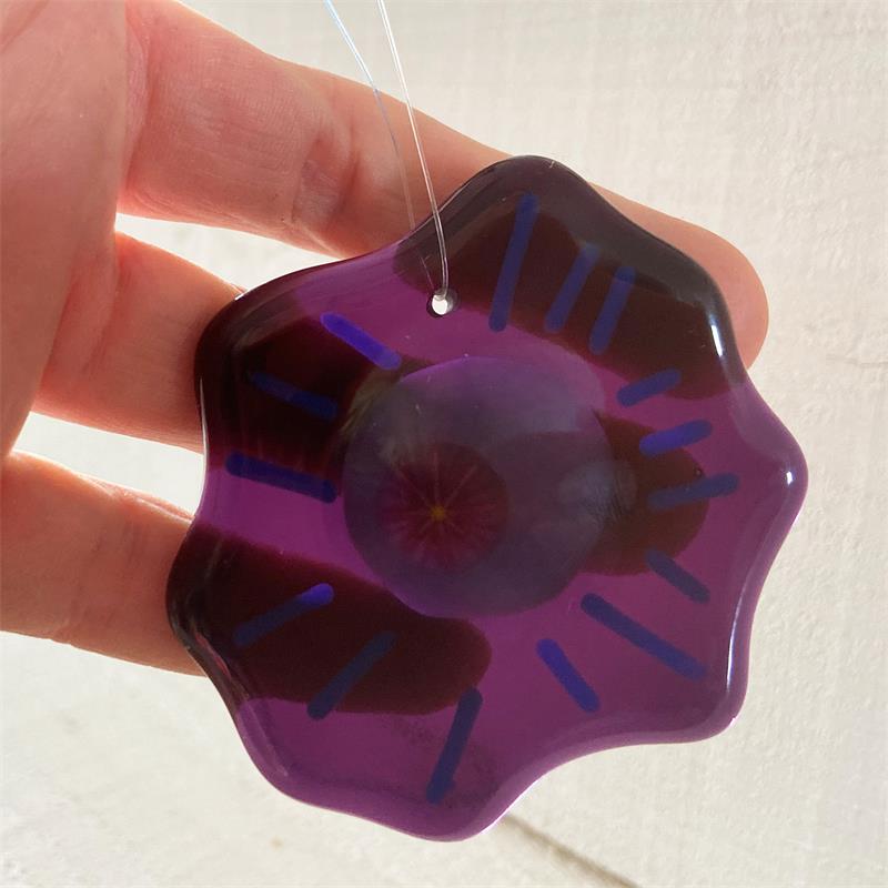Handmade Fused Glass Flower Blooms by molten wonky